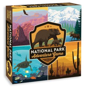 americanflat national park adventure board game for family and kids ages 7 & up, 2-6 players with artwork by anderson design group