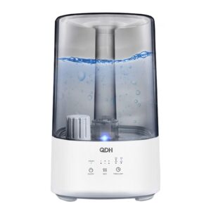 humidifiers for bedroom large room, qdh 3.5l cool mist humidifier, 26db quiet ultrasonic air humidifiers for plant, baby, nursery, office, & indoor plants - lasts up to 36 hours