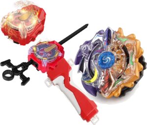 bey battle burst blades evolution b-00 booster duo eclipse sun moon red sparking left & right launcher handle grip starter set gaming battling top god bay lr launcher buster spinning toy gift for boys