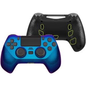 extremerate chameleon decade tournament controller (dtc) upgrade kit for ps4 controller jdm-040/050/055, upgrade board & ergonomic shell & back buttons & trigger stops - controller not included