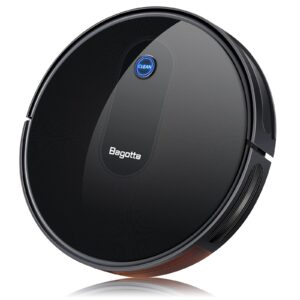 bagotte bg600 robot vacuum cleaner, super-thin & quiet, high suction, smart self-charging robotic vacuum cleaners automatic sweeper for pet hairs, hard floor, medium carpet