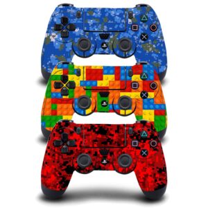 fottcz [3pcs] vinyl skin for playstation 4 controller cover decal sticker - 3pcs. comb h