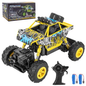 funslane remote control car off road rc stunt cars, 4wd high speed all terrains electric toy off road rc monster vehicle truck crawler for kids boys girls gifts