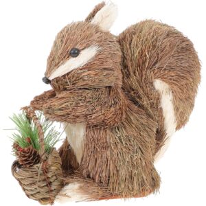 wakauto christmas squirrel figurine fake grass squirrel fall decor lawn nativity animal ornament simulation squirrels model statue outdoor decor for holiday party supplies