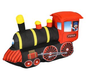 11” plush train for kids – adorable stuffed train pillow toy – perfect for kids to cuddle or use as nursery room décor – great addition to locomotive train themed rooms & parties | ages 3+