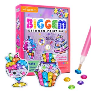 hfcbo gem diamond painting kits for kids-arts and crafts for girls & boys ages 6-8 8-10 10-12-make your own stickers and suncatchers((sweets)