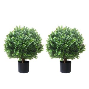 24''t 18''d artificial trees for outdoors set of 2 potted bushes home decor artificial topiariy trees for front porch