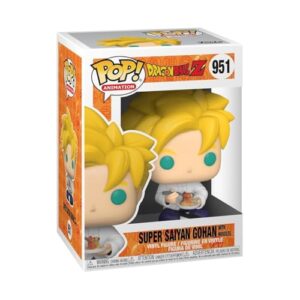 funko pop animation: dragon ball z - ss gohan with noodles, multicolor