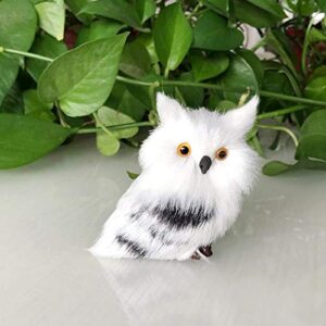 zktichy 2pcs artificial feathered owl realistic mini bird decoration furry simulation owl model diy craft for home garden christmas tree hanging ornaments decor