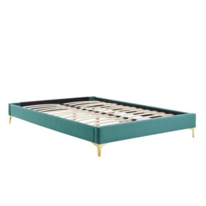 modway mod-6306-tea sutton full performance velvet bed frame, teal