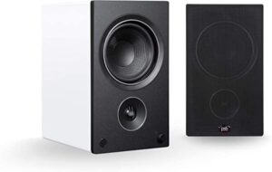 psb speakers am5 powered bookshelf speakers with bluetooth and phono preamp - white