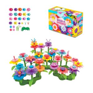 boxgear flower garden building toys - 109 colored blocks: stamens, pistils, petals, leaves, base - educational creative play for preschoolers - learning tools for class - stem gifts for boys & girls