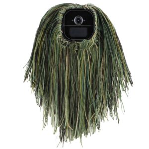 ghillie skin compatible with arlo go smart security home camera, ghillie cover for arlo go wire-free cameras, camouflage