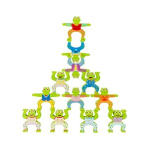 besting balancing stacking blocks frog blocks children's educational balance wooden stacking acrobatic interlock decompression preschool toys balancing games (hj012)