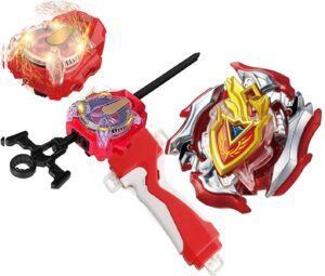 bey battle burst blade evolution turbo b-105 booster zet achilles.11.xt red sparking left & right launcher handle grip starter set gaming battling top god bay lr bey launcher spinning toy gift for boy