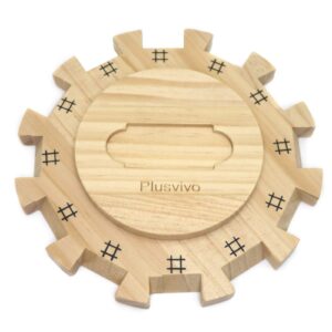 plusvivo dominoes mexican train hub up to 12 players, wooden mexican train hub centerpiece with felted bottom made of superior pine