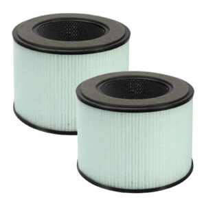 guanqiao 2 pack replacement hepa filter compatible with partu bs-08, 3 in 1 filtration high efficient activated carbon hepa filter