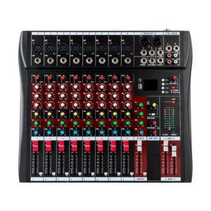 dnysysj audio mixer, 8 channel bluetooth live studio audio mixer, professional audio mixer, usb mixing console, sound board console system dj studio