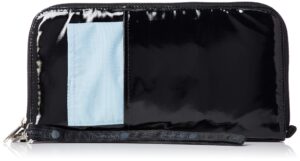 lesportsac 4390 multi travel wallet, women's, black patent hitrip