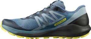 salomon sense ride 4 trail running shoes for men, copen blue/black/evening primrose, 11.5