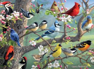 buffalo games - hautman brothers - birds in an orchard - 1000 piece jigsaw puzzle