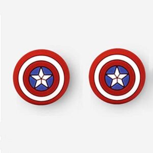 silicone analog controller grips cap thumb stick joystick caps thumbsticks cover for ps5 ps4 slim pro ps3 xbox one xbox 360 nitntendo switch pro wii u controller game replacement (captain america)