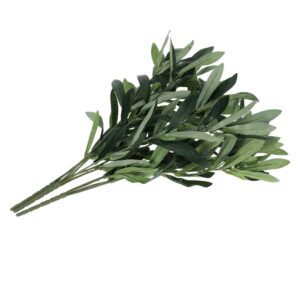 artificial olive branch greenery leaves stem fake plant olive tree branches photography props for office wedding greenery decorations