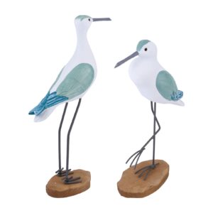 artibetter 2 pcs nautical statue seagull figurine decorations vintage bird statue coastal beach table home decorations nautical gifts green