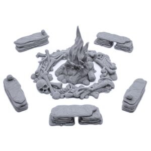 endertoys hill giant bone fire pit, 3d printed tabletop rpg scenery and wargame terrain for 28mm miniatures