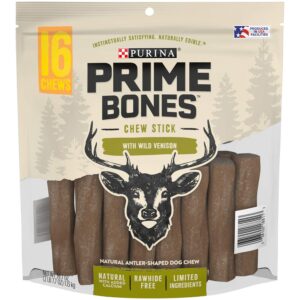 purina prime bones chew stick with wild venison (16 chews)