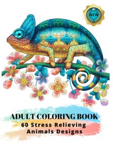 adult coloring book : 60 stress relieving animals designs: a lot of relaxing and beautiful scenes for adults or kids