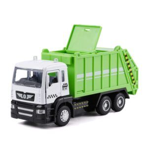 garbage truck toys alloy diecast cars trash truck wiht light and sound recycled trucks toy for boys age 3,4,5,6,7 (1pc) (garbage truck)