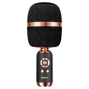 bonaok wireless bluetooth karaoke microphone, portable mic singing machine for pc/all smartphones home party indoor outdoor q3(gray)