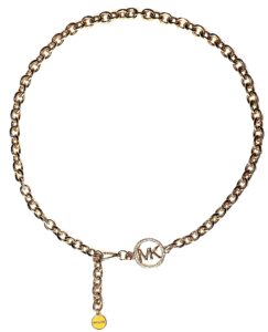 michael kors mk logo chain belt gold size s/m