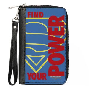 buckle-down women's pu zip around wallet rectangle-superman, 7.5"x4.5"