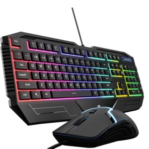 hp rgb backlit wired gaming keyboard and mouse combo