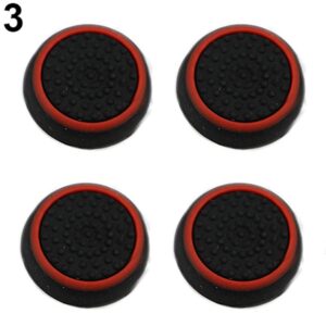 shlutesoy 4pcs replacement silicone thumb grip stick cap covers,controller thumb silicone stick grip cap cover for ps3 ps4 xbox one red