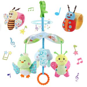 yoyiker stroller toys & car seat toys for babies 0-6 months, hanging rattle toys for baby 6-12 months, baby wrist rattles with carseat toys for infant