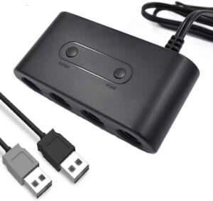 wii u controller adapter, ngc controller adapter for wii u,nintendo switch and pc usb.easy to plug and no driver need.4 ports turbo button (updated version)