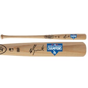 will smith los angeles dodgers 2020 mlb world series champions autographed louisville slugger champions logo bat - autographed mlb bats