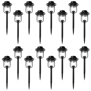 home zone security pathway & garden solar glass lights stainless steel 16 set