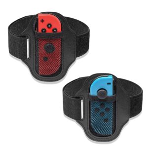 rhotall leg strap for nintendo switch sports/ring fit adventure, oled model joy con controller game accessories, adjustable elastic sport movement leg band- 2 pack