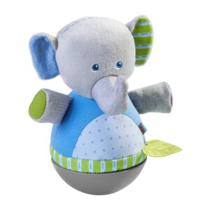 haba roly poly elephant soft wobbling & chiming baby toy