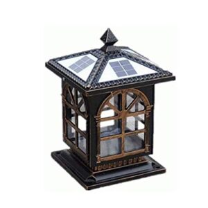 spnec column headlights, solar outdoor lights, garden lights home waterproof, vintage aluminum villa terrace landscape