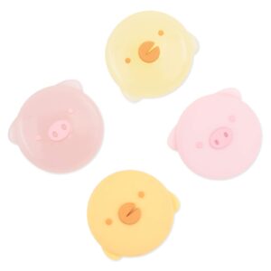 geekshare 4pcs cute animal theme thumb grip caps,soft silicone joystick covercompatible with nintendo switch/oled/switch lite- pig & chicken