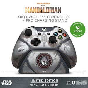 controller gear star wars: the mandalorian baby yoda, xbox wireless controller + pro charging stand bundle for xbox-limited edition-officially licensed by xbox, disney, lucasfilm ltd. - xbox one