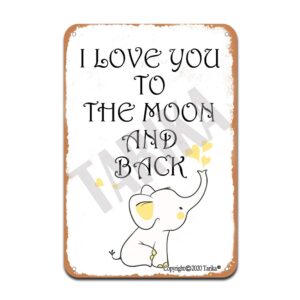 i love you to the moon and back tin 20x30 cm retro look decoration painting sign for home kitchen bathroom farm garden garage inspirational quotes wall decor