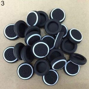 shlutesoy 4pcs joystick caps,soft silicone controller thumb stick grip joystick button cap cover for ps3 ps4 black&white