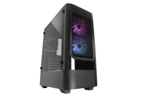 raidmax evol h07 atx mid tower gaming case tempered glass side argb fans included (h07 black)