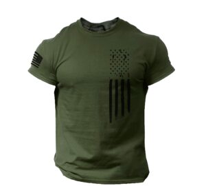 rogue style american flag usa patriotic t shirt for man - fashion tee (army green, large)